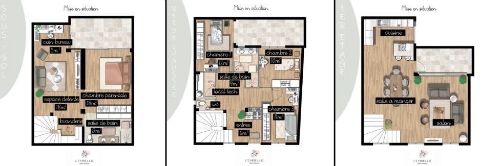 Les plans 2D - décoration d'intérieur | L'Embellie